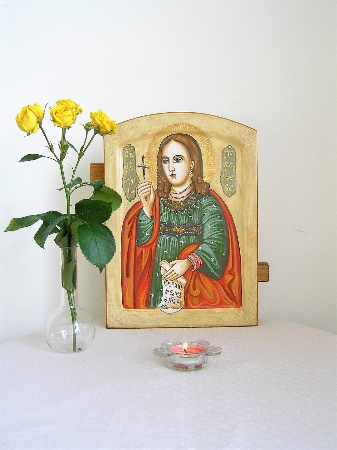Saint Paraskeva of the Balkans, Orthodox Hand Painted Icon, Christmas ...