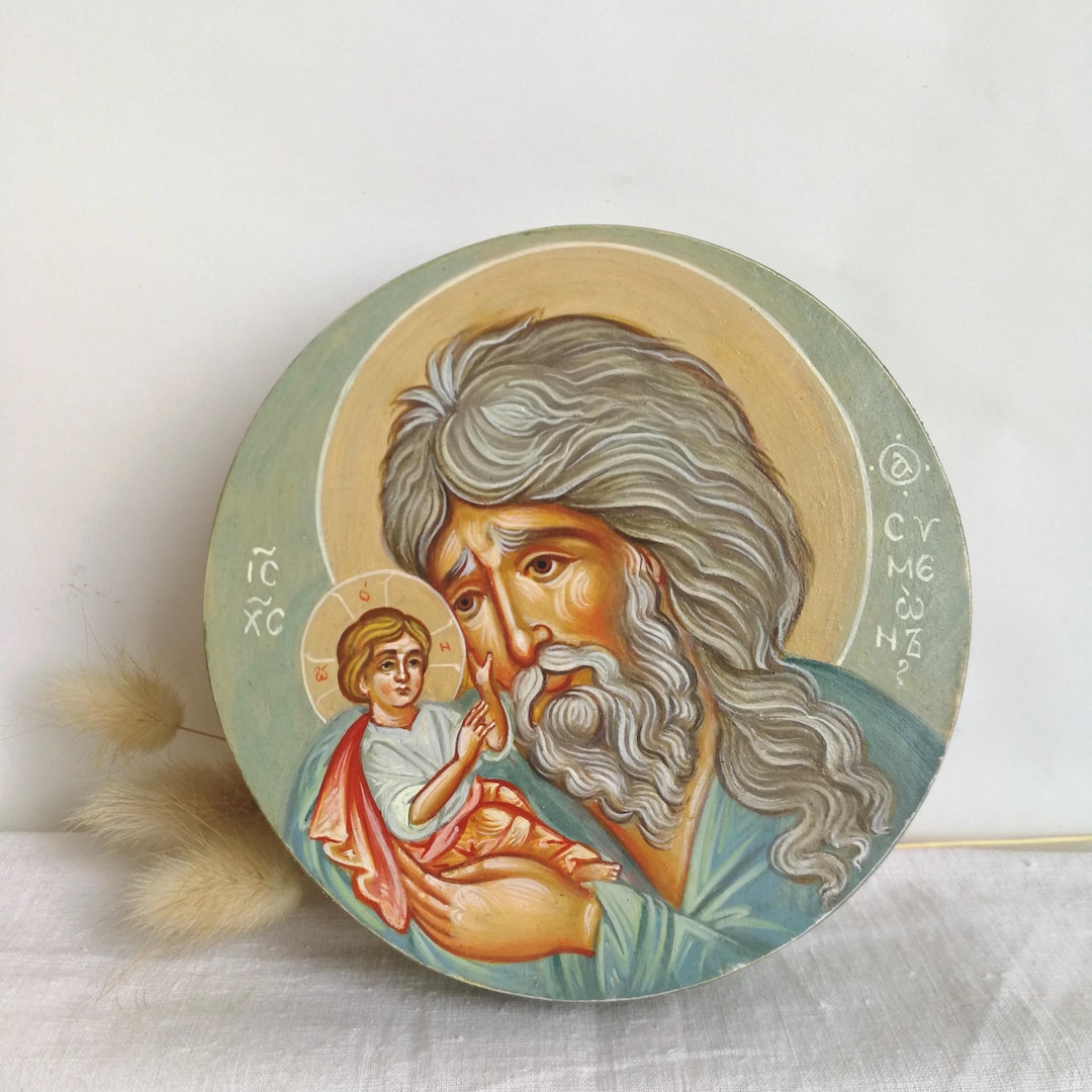 Icon Saint Simeon the God Receiver Orthodox Ukrainian Hand Painted ...