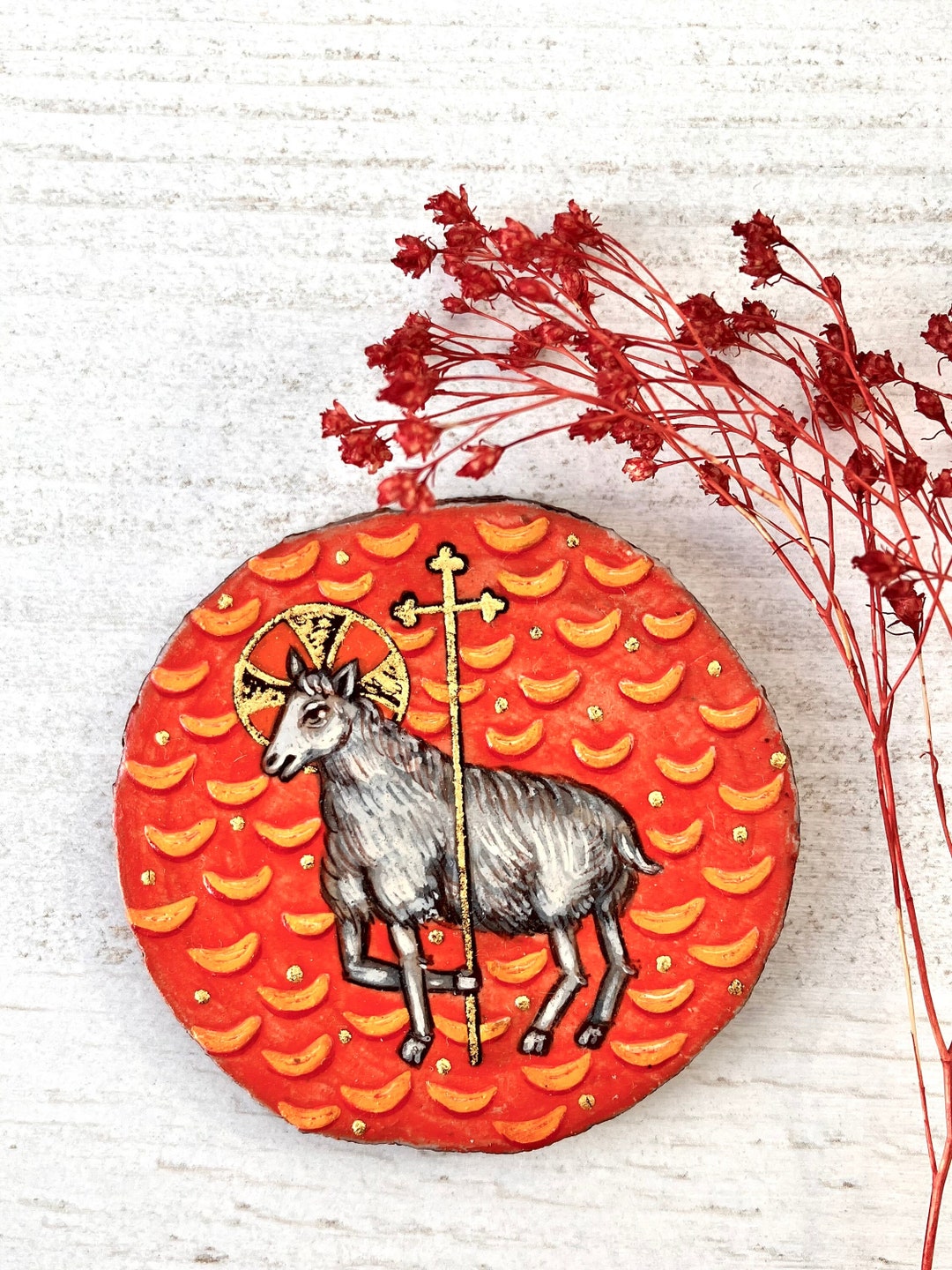 Ukrainian Miniature Icon Agnus Dei Lamb of God Orthodox/catholic Icon ...