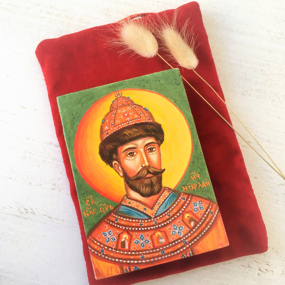 Easter Gift. St Tsar Nicholas II Romanov. Hand Painted Icon Royal ...