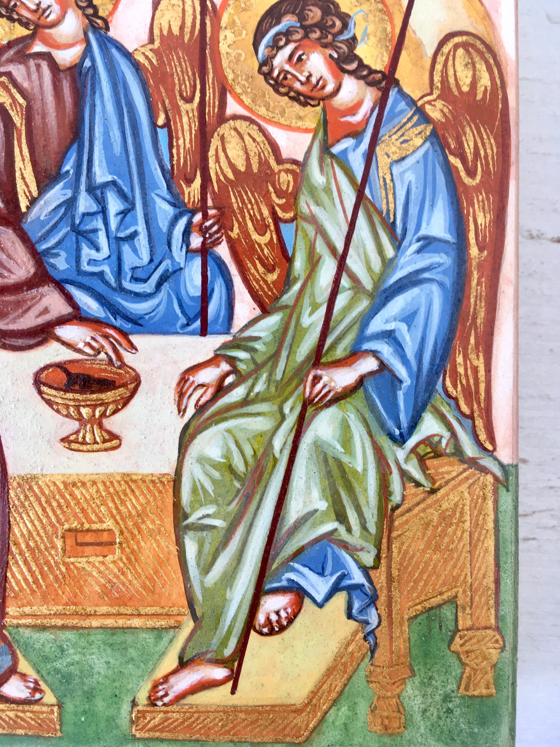 Holy Trinity Hand Painted Orthodox Icon, Miniature Ukrainian Icon ...