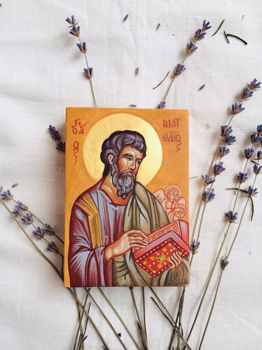 St Apostle Evangelist Matthew. Hand Painted Icon. Baptism Gift for ...