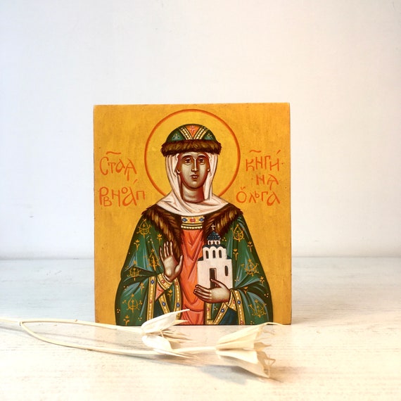 Saint Olga of Kiev. Hand painted ukrainian icon. Orthodox | Etsy