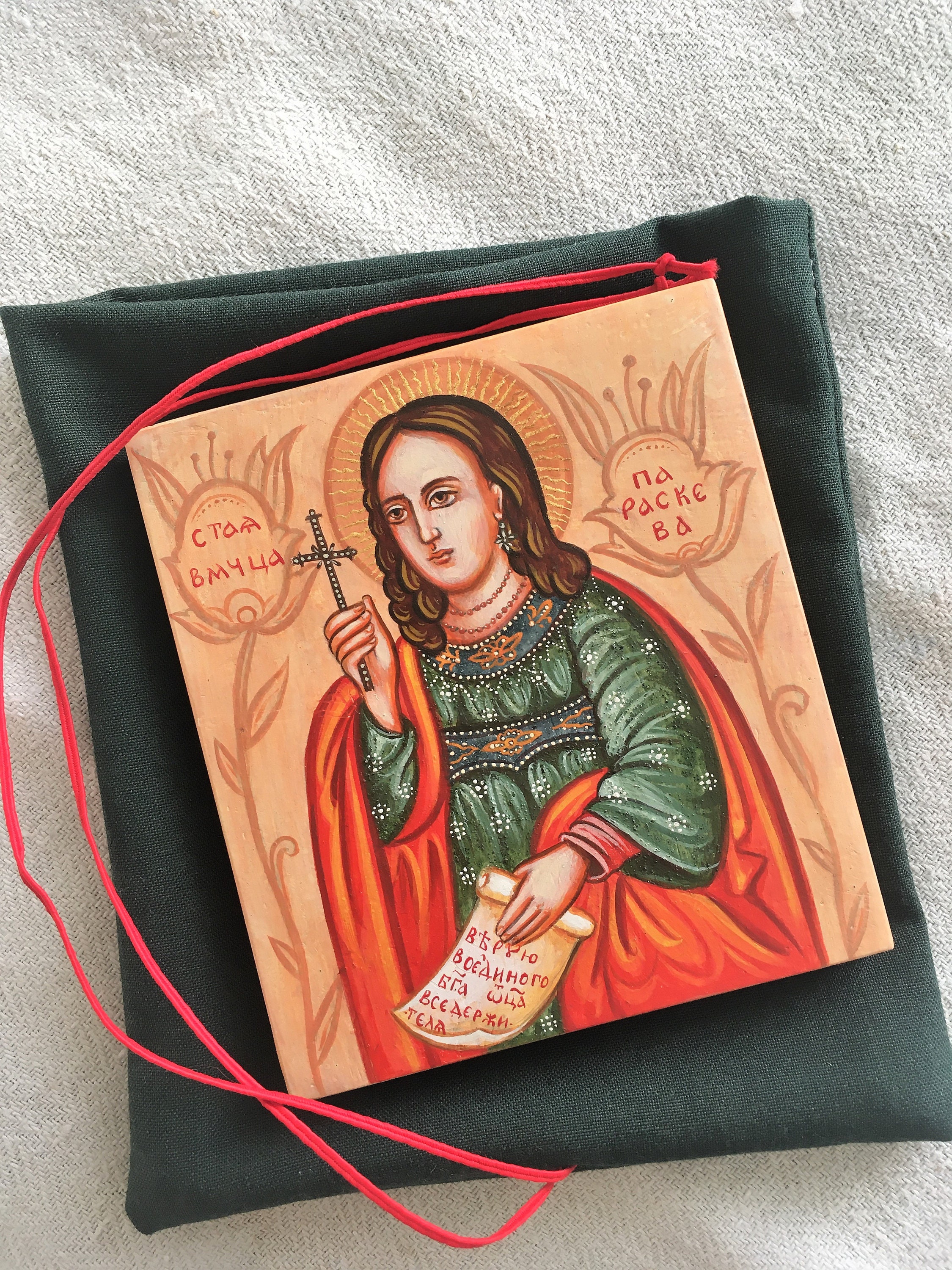Orthodox Hand Painted Icon Saint Paraskeva of the Balkans, Ukrainian ...