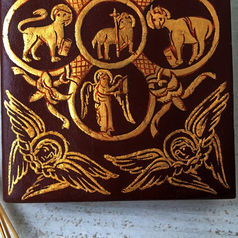 Hand painted icon Tetramorph . Symbols of the Four | Etsy