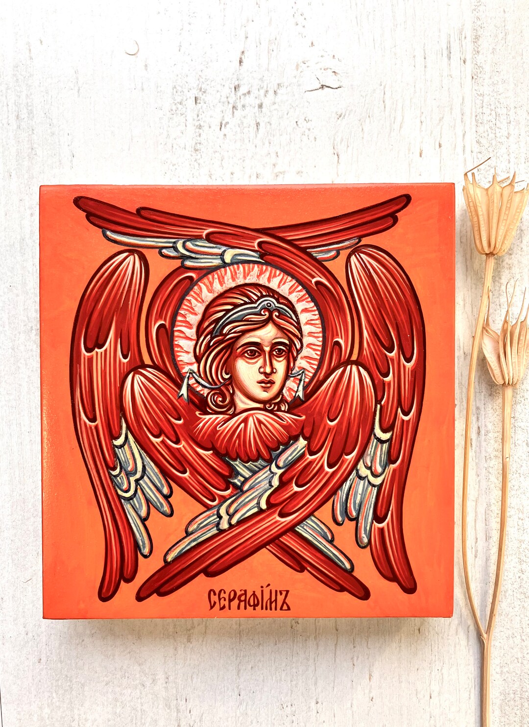 Seraph Ukrainian Hand Painted Icon Baptism Gift for Goddaughter/godson ...