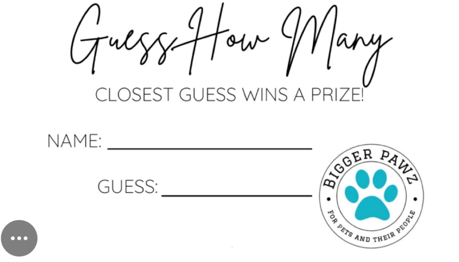 Guess How Many Game Printable Download - Etsy