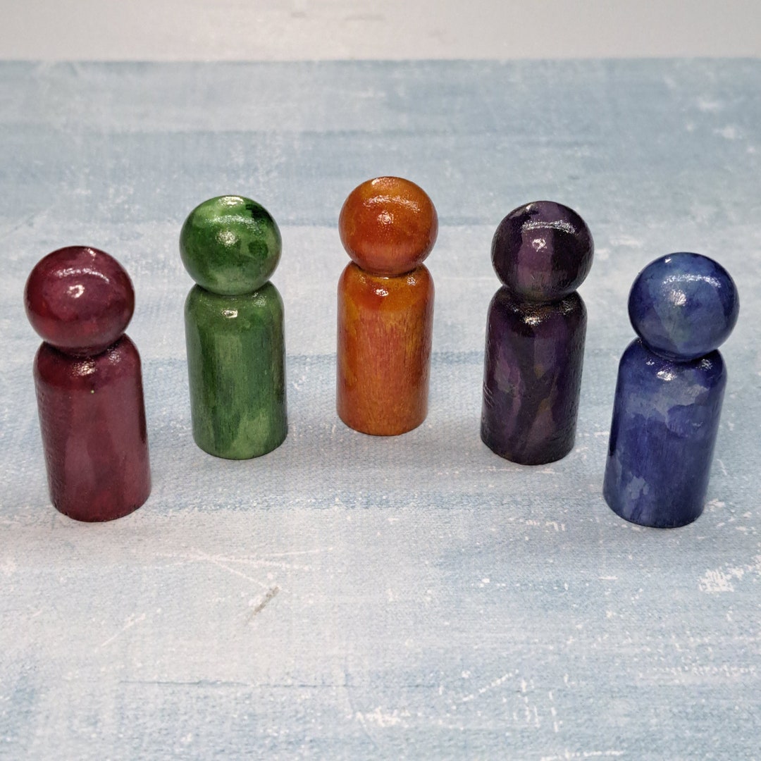 5 Handpainted Wooden Board Game Markers. Family Game Night Kids Board ...