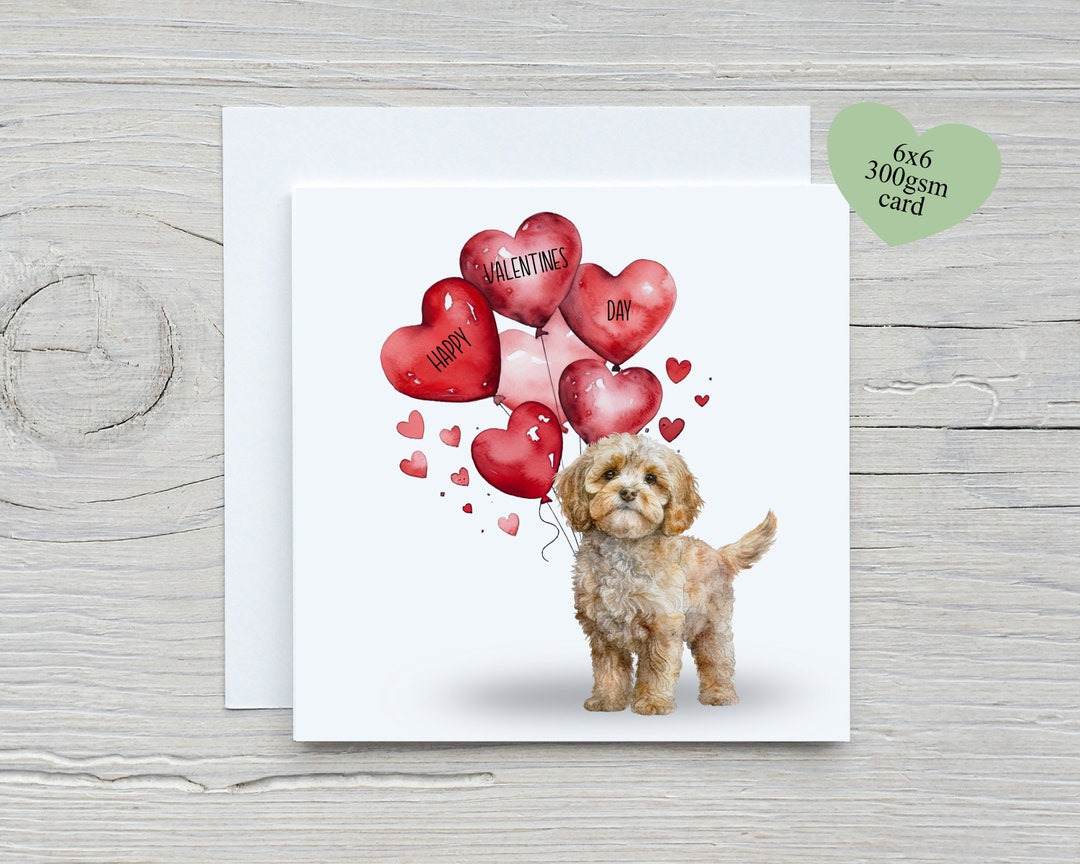 Valentines Day Card, Cavapoo Lover, Dog Lover Card, Card for Her, Card ...
