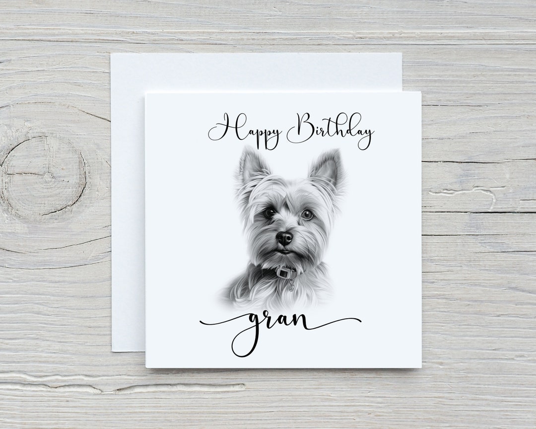 Yorkshire Terrier Birthday Card, Dog Lover Card, Yorkie Mum Card ...