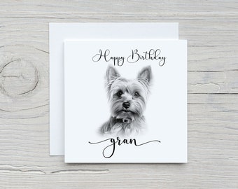 Yorkshire Terrier Card, Card for Yorkie Lover, Yorkie Birthday Card ...