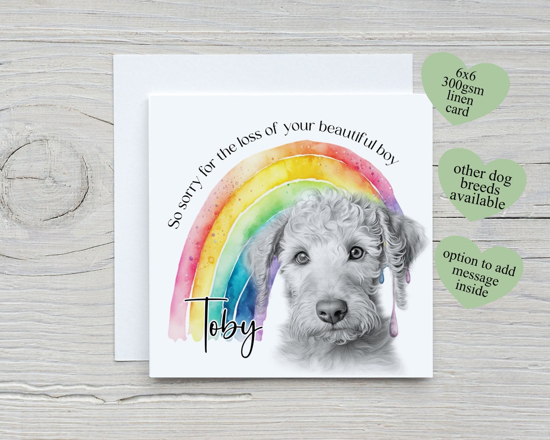 Dog Loss Card, Personalised Pet Bereavement Card, Dog Sympathy Card ...