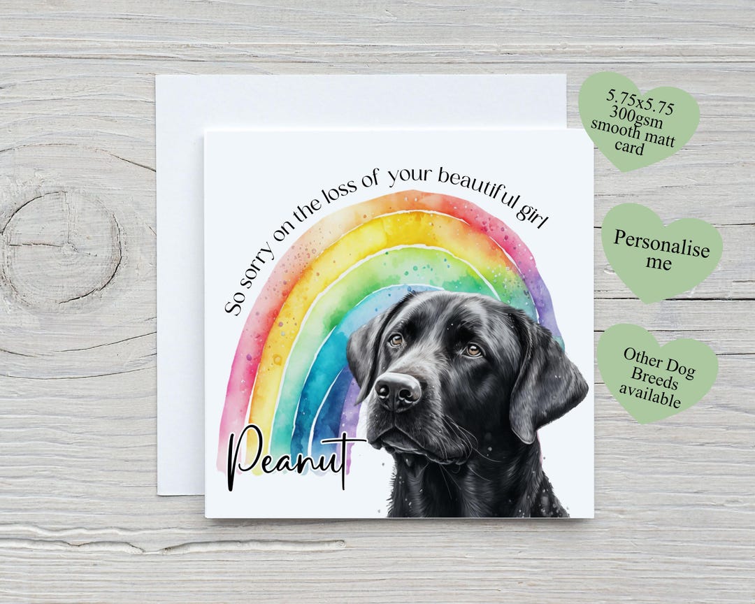 Dog Loss Card, Personalised Pet Bereavement Card, Dog Sympathy Card ...
