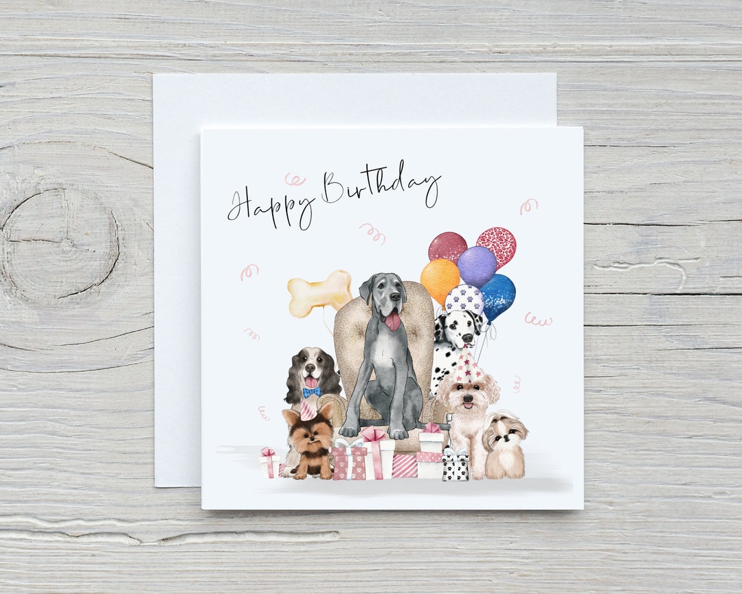 Dog Lover Birthday Card, Dog Card, Happy Birthday, Funny Dog Card - Etsy