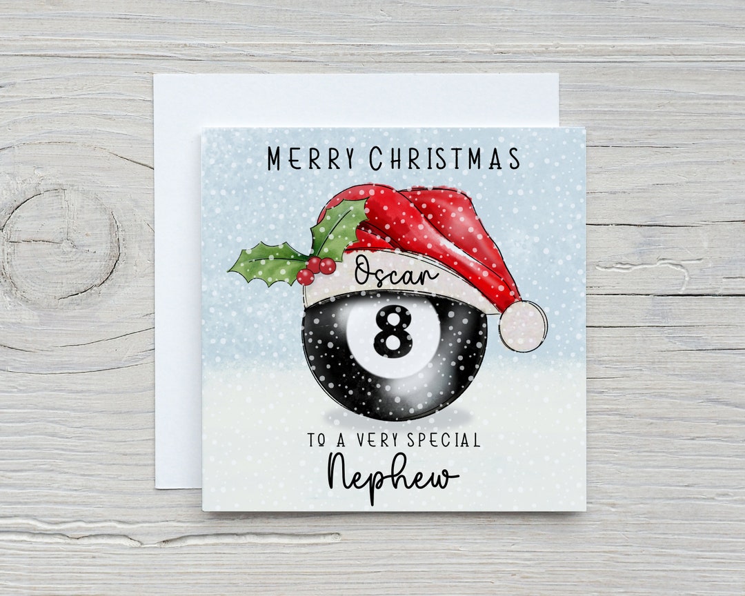 Festive Personalised Snooker Fan Christmas Card, Snooker Card, Uncle ...