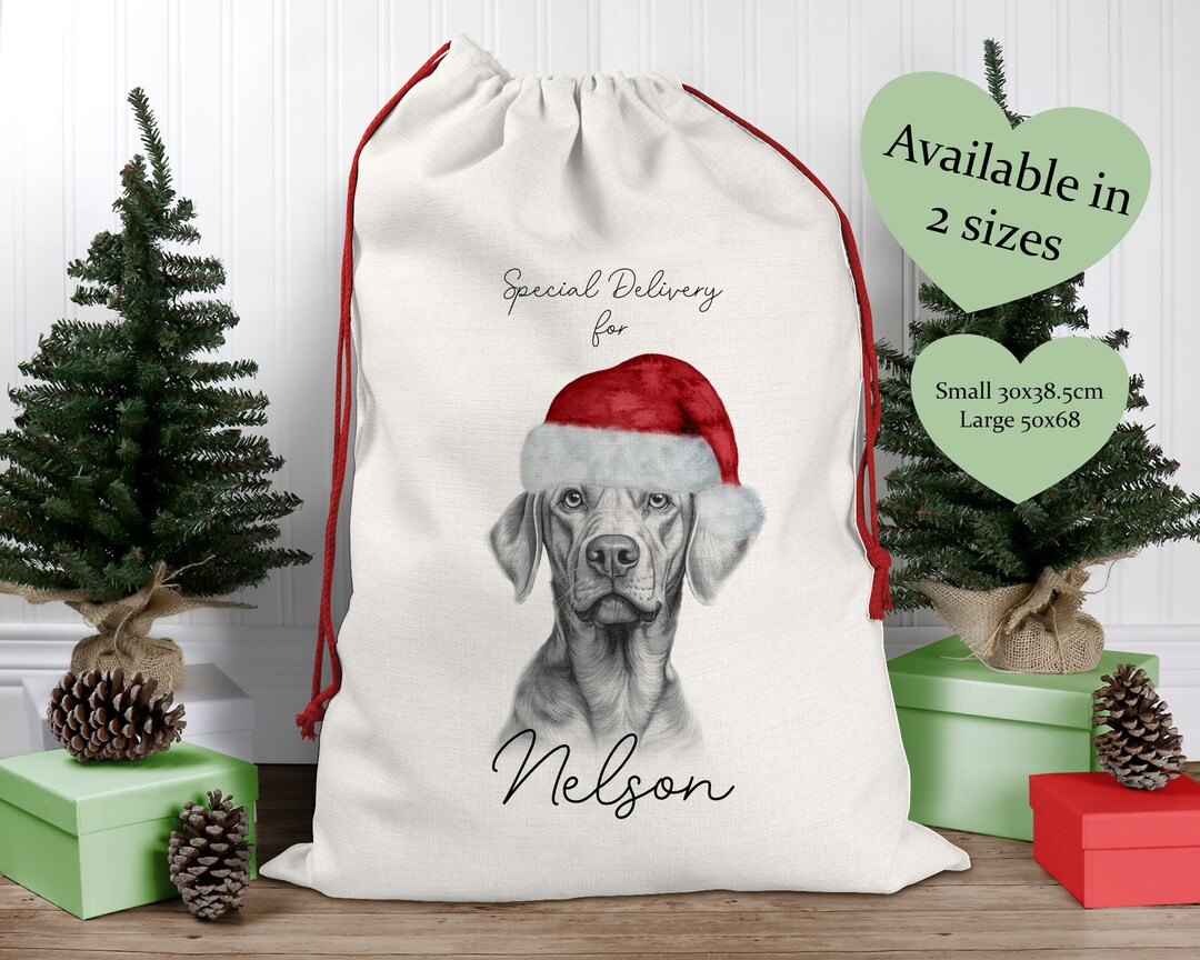 Vizsla Christmas Sack, Personalised Santa Paws Sack, Dog Lover ...