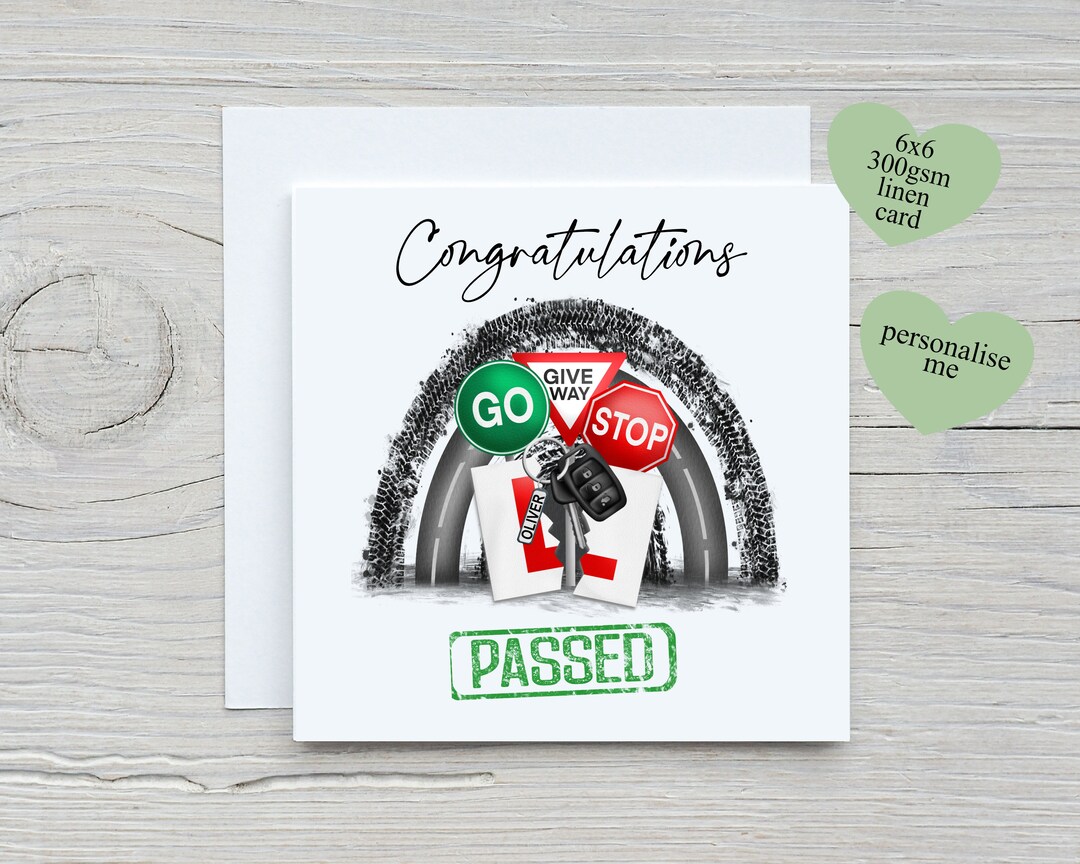 New Driver Congratulations Card, Son, Daughter, Personalised Just ...