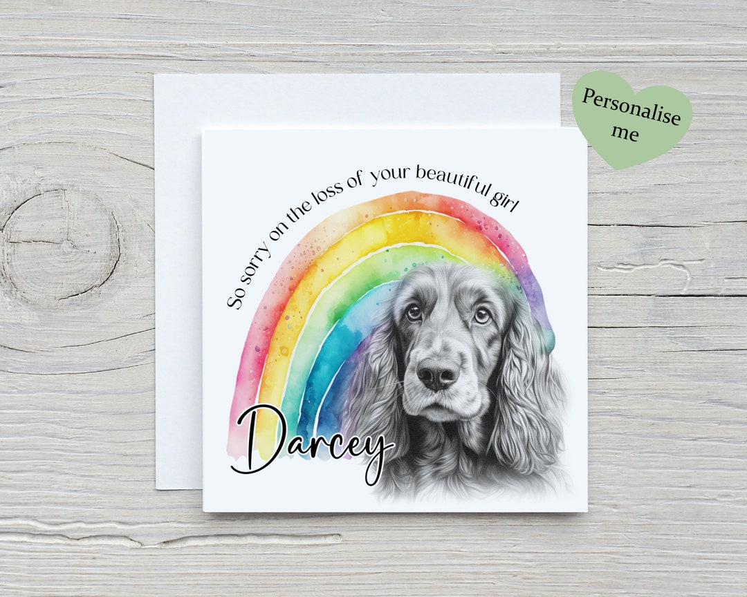 Dog Loss Card, Personalised Pet Bereavement Card, Dog Sympathy Card ...