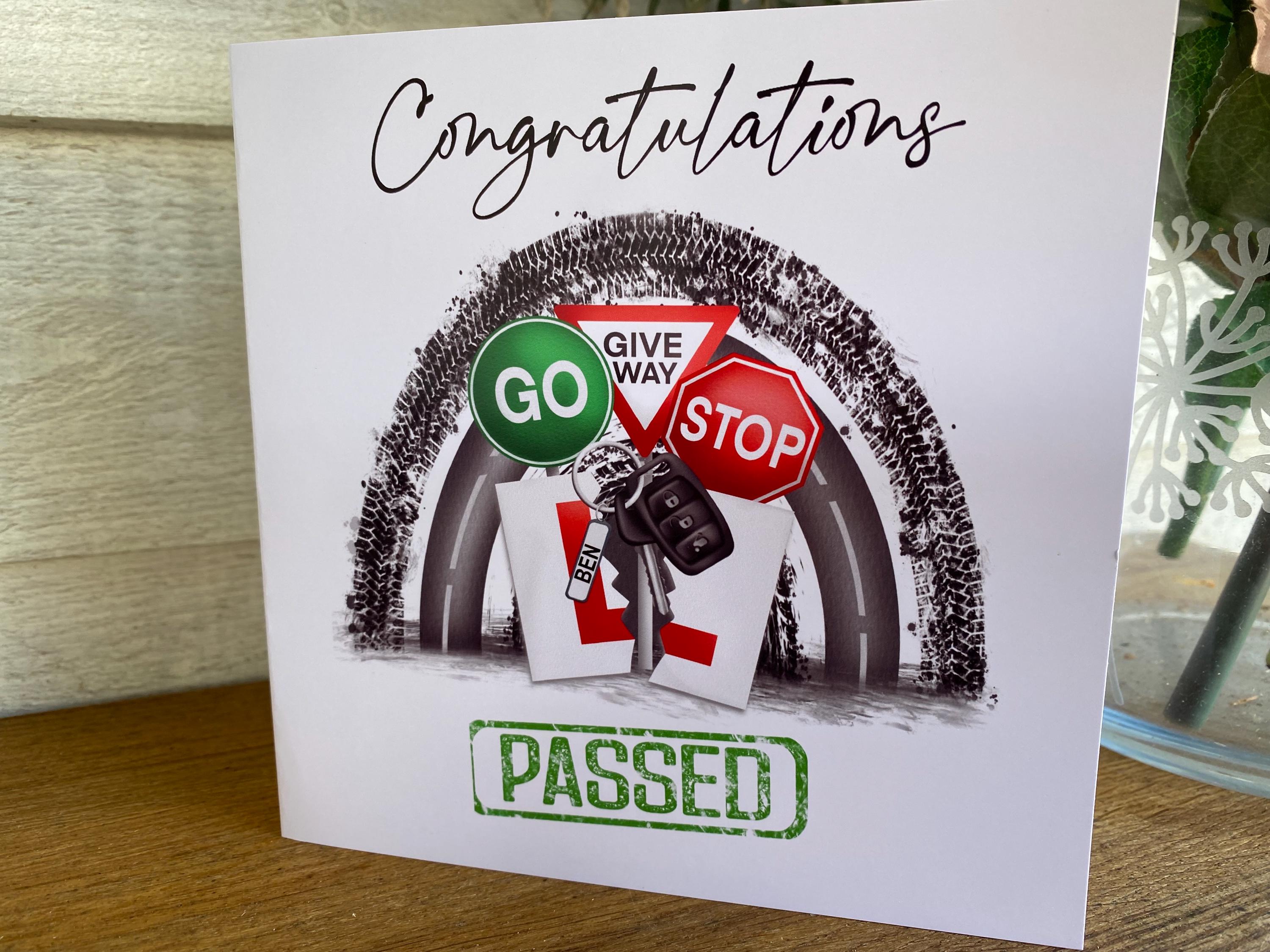 New Driver Congratulations Card, Son, Daughter, Personalised Just ...