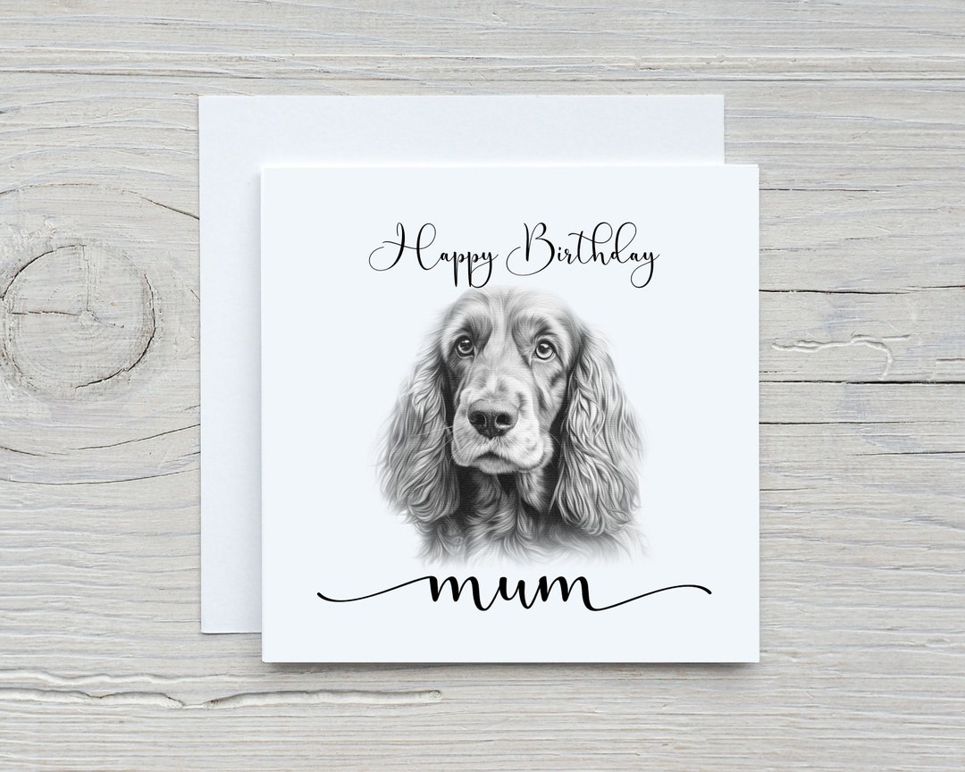Cocker Spaniel Birthday Card: Sketchy Dog Lover Design - Etsy UK