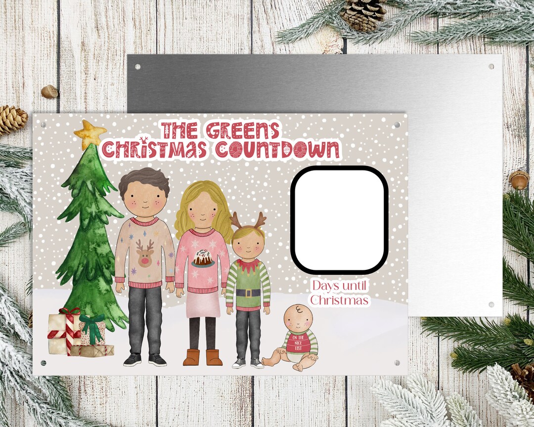 Christmas Family Countdown Board, Personalised Christmas Countdown ...