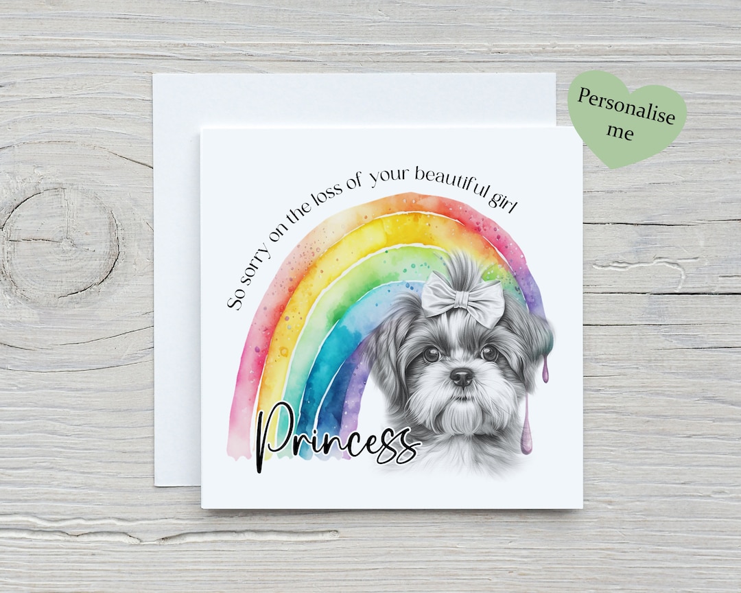 Dog Loss Card, Personalised Pet Bereavement Card, Dog Sympathy Card ...