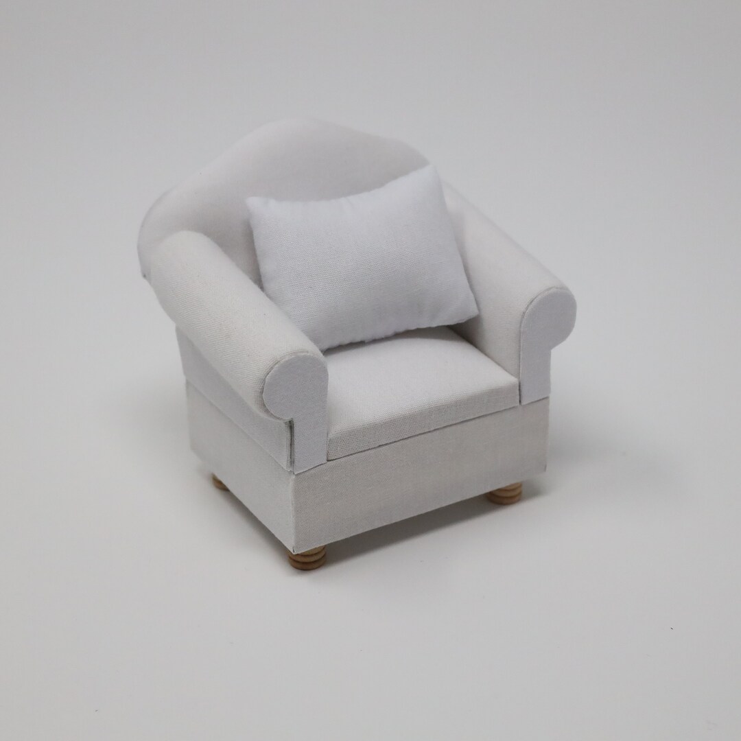 Dollhouse Miniature Chair Dollhouse Chair White Chair 1:12 Scale ...