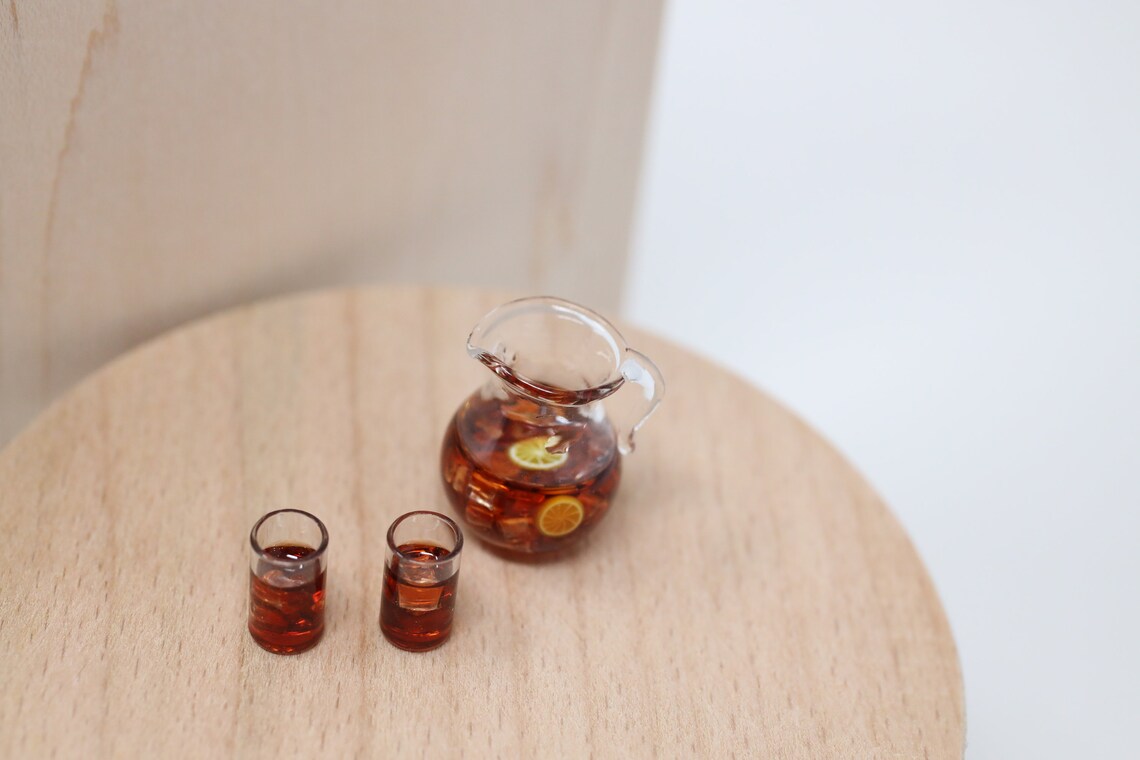 Dollhouse Miniature Iced Tea Set Miniature Iced Tea Jug | Etsy