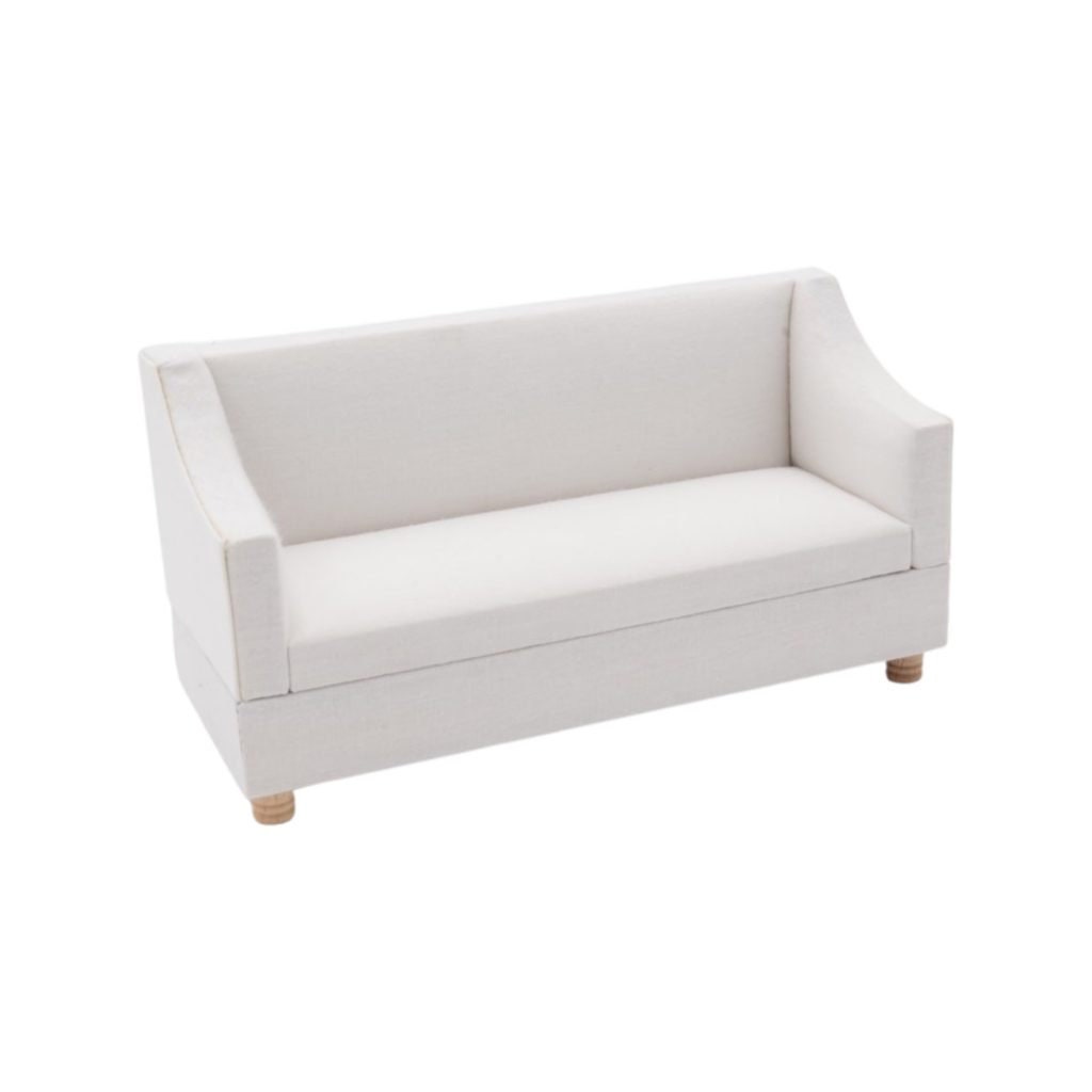 Dollhouse Miniature Couch Dollhouse Sofa White Couch Dollhouse ...