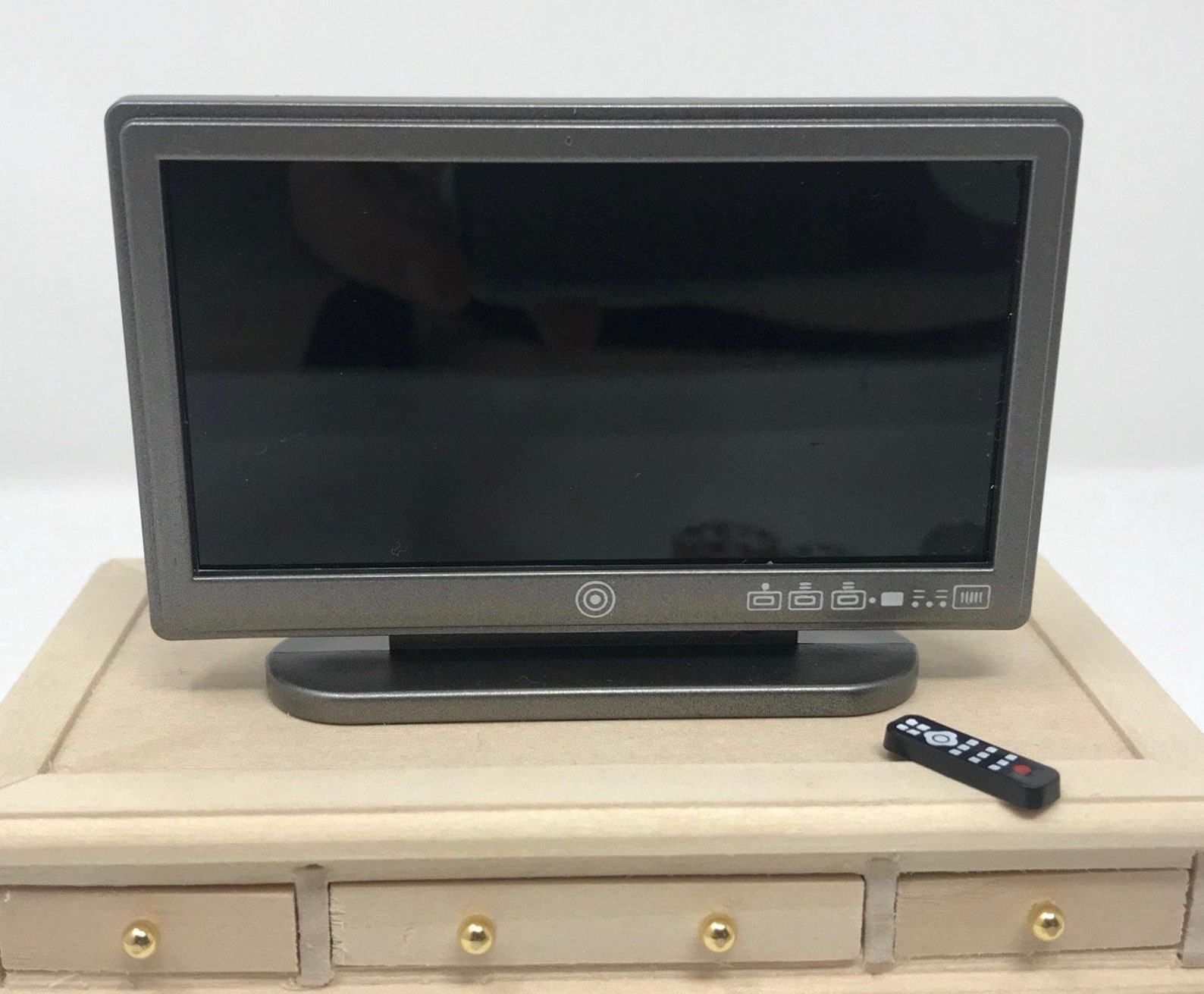 Dollhouse Miniature TV Flat Screen Plasma Widescreen Television With ...