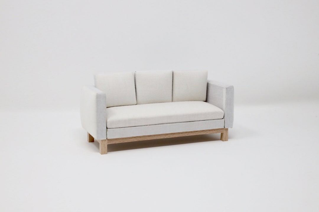 Dollhouse Miniature Couch Dollhouse Sofa White Couch Dollhouse ...