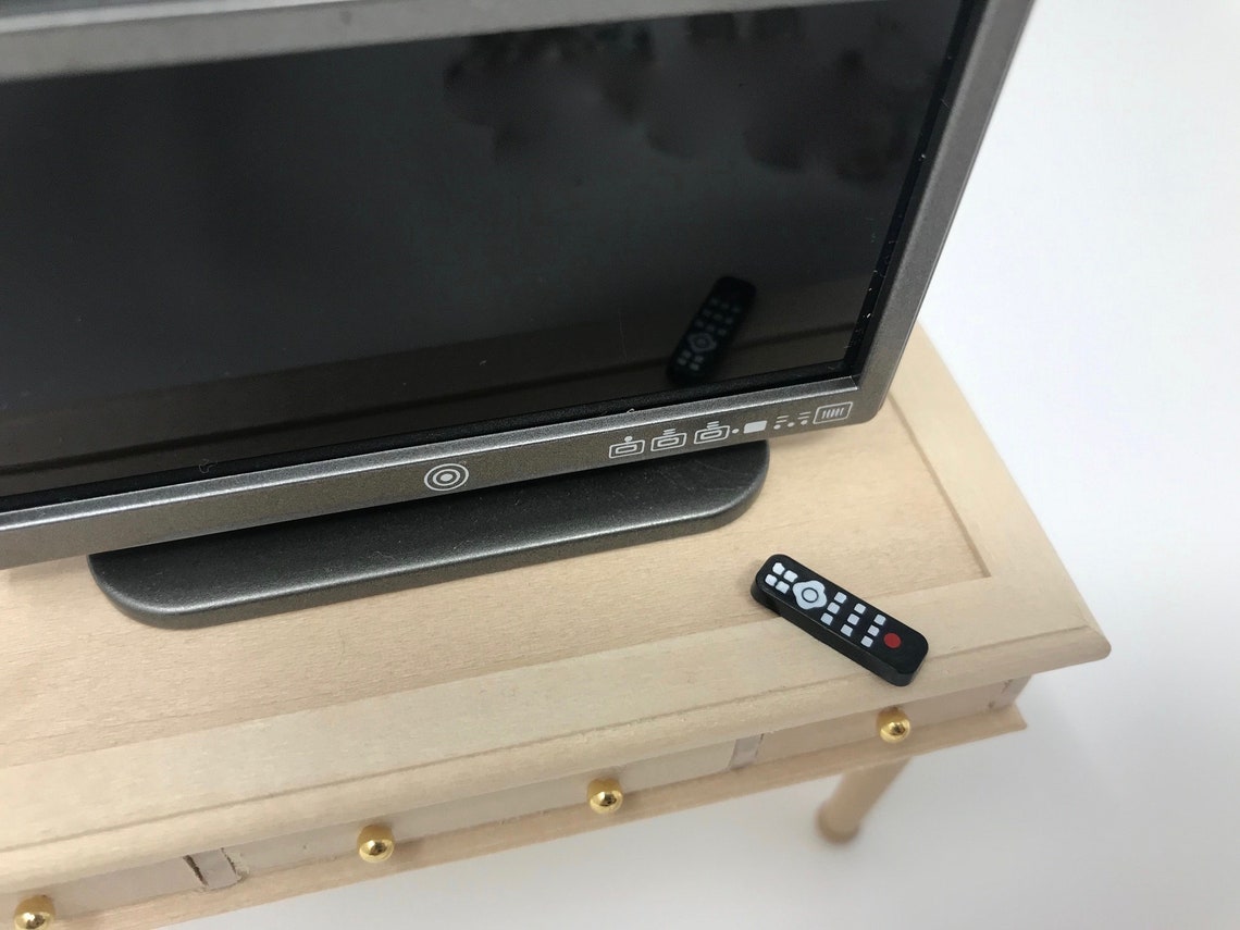 Dollhouse Miniature TV Flat Screen Plasma Widescreen Television With ...