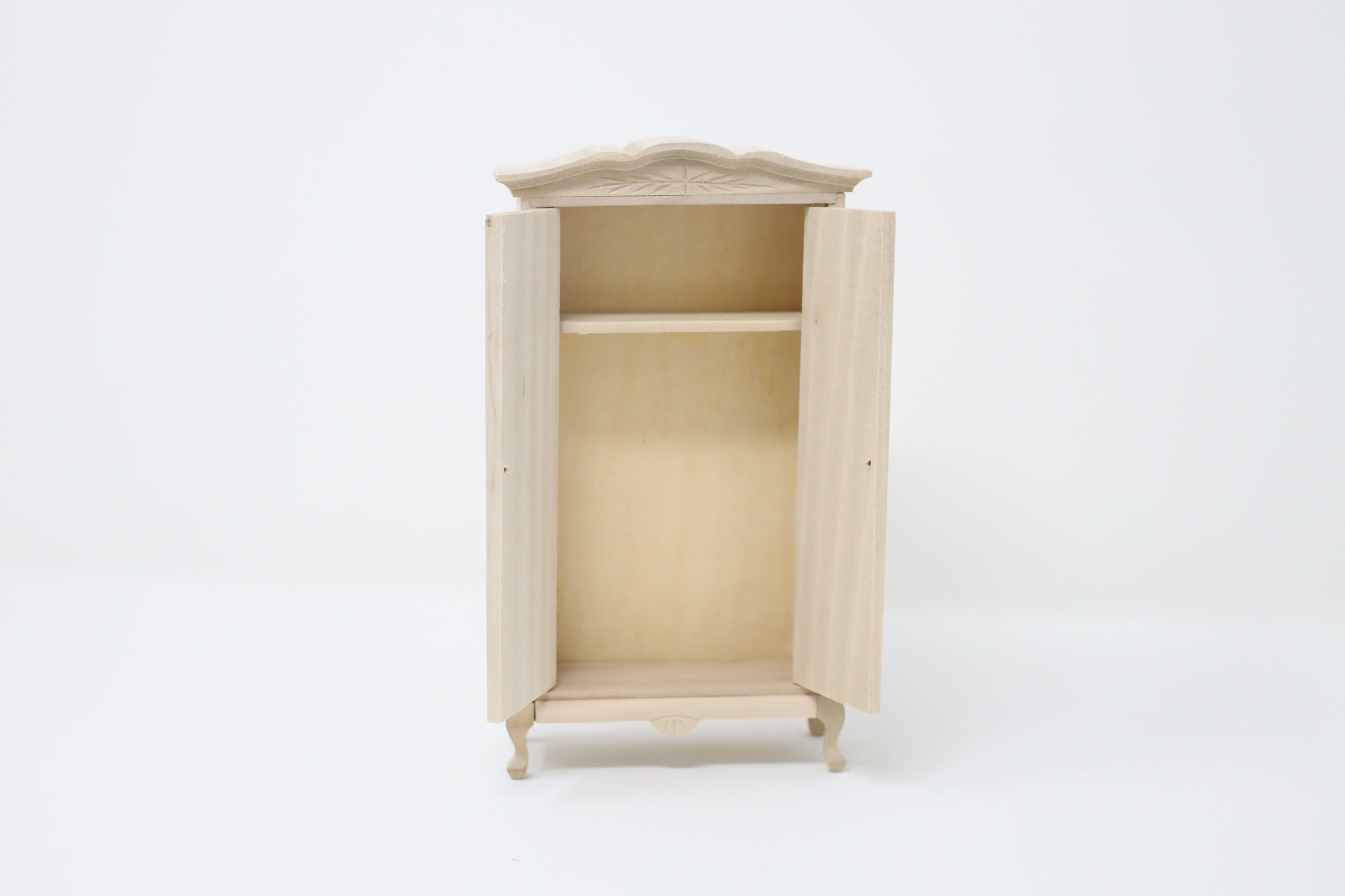 Dollhouse Miniature Unfinished Wardrobe Dollhouse Cabinet Dollhouse ...