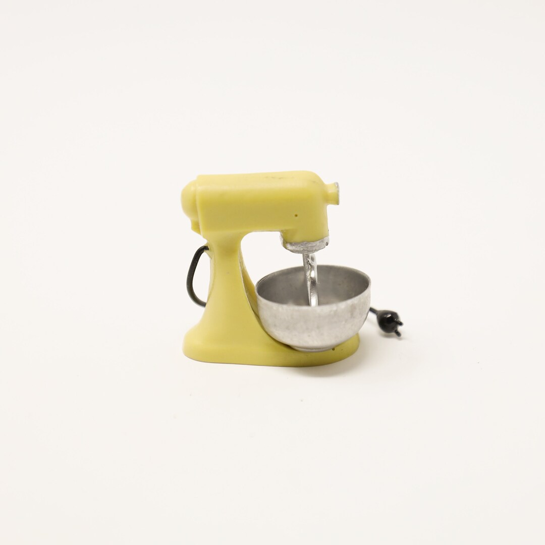 Dollhouse Miniature Mixer Mini Mixer Yellow Dollhouse Kitchen Mixer ...