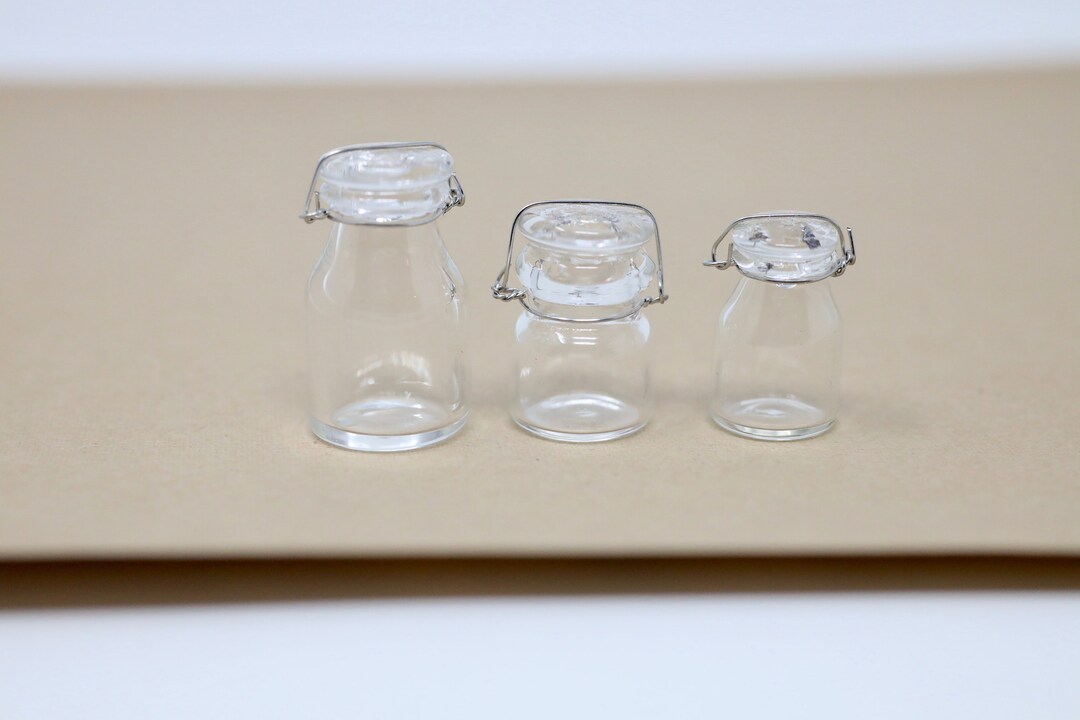 Dollhouse Miniature Glass Jars Miniature Vase Dollhouse Jars Mini Glass ...
