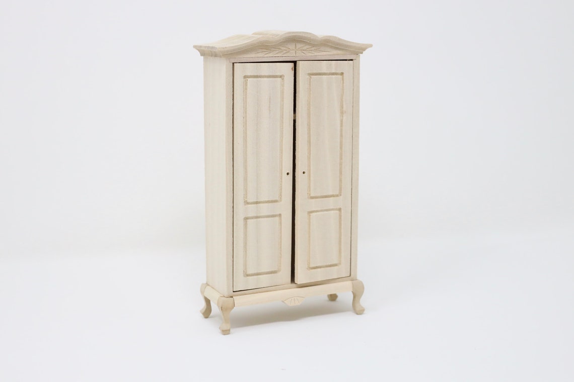 Dollhouse Miniature Unfinished Wardrobe Dollhouse Cabinet Dollhouse ...