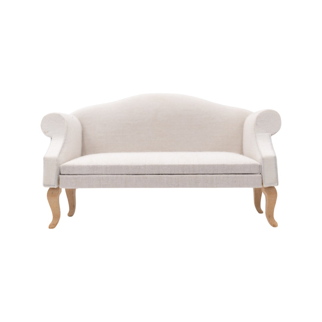 Dollhouse Miniature Couch Dollhouse Sofa White Couch Dollhouse ...