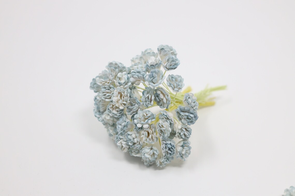 Dollhouse Miniature Flowers 10 Pieces Light Blue Mums Miniature Paper ...