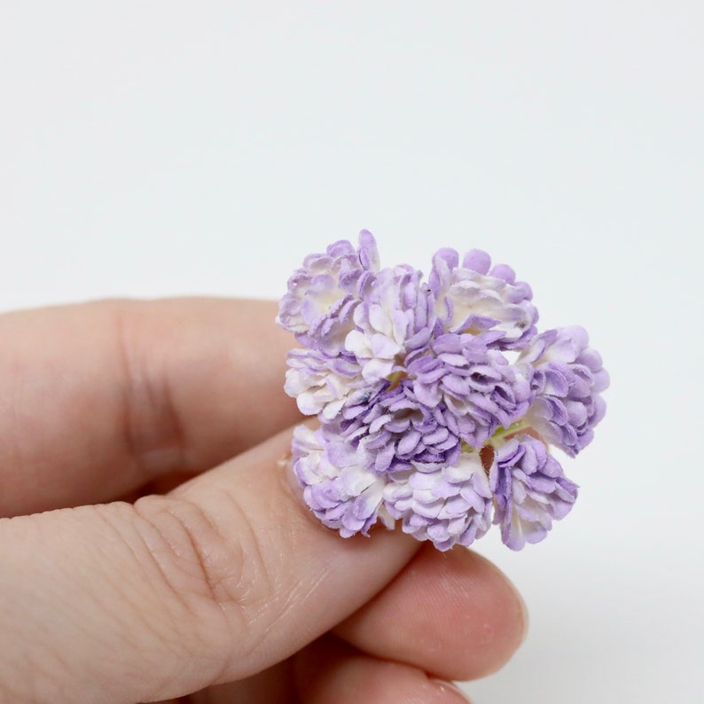 Dollhouse Miniature Flowers 10 Pieces Lavender Mums Miniature | Etsy