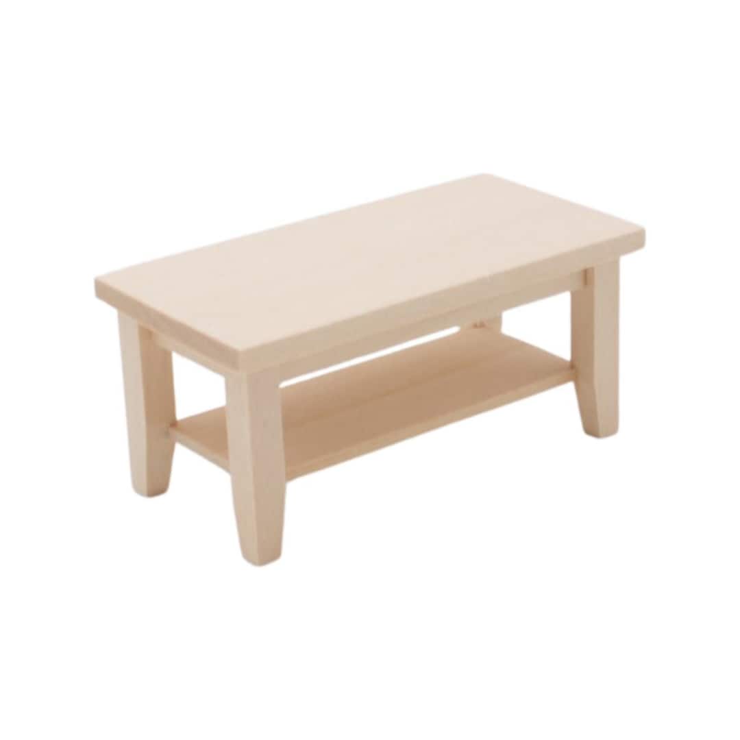 Dollhouse Miniature Unfinished Coffee Table Miniature Table Dollhouse ...