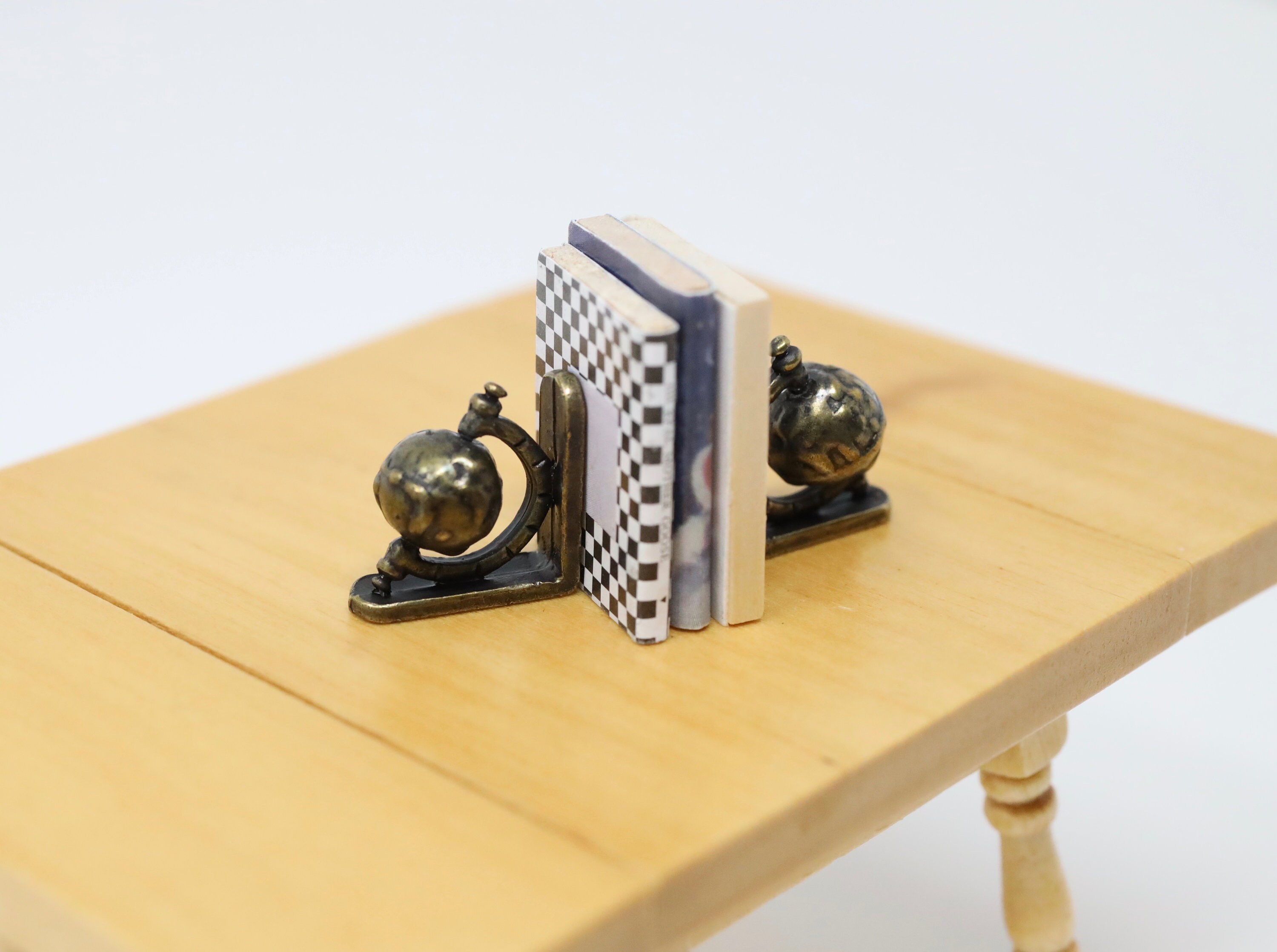Dollhouse Miniature Globe Bookends Tiny Bookends Miniature - Etsy