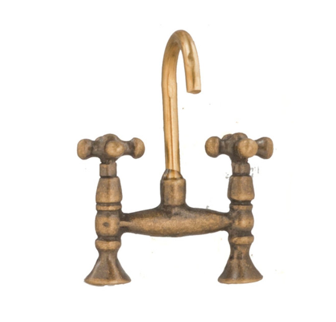 Dollhouse Miniature Faucet Miniature Sink Dollhouse Mixer Tap Gold ...
