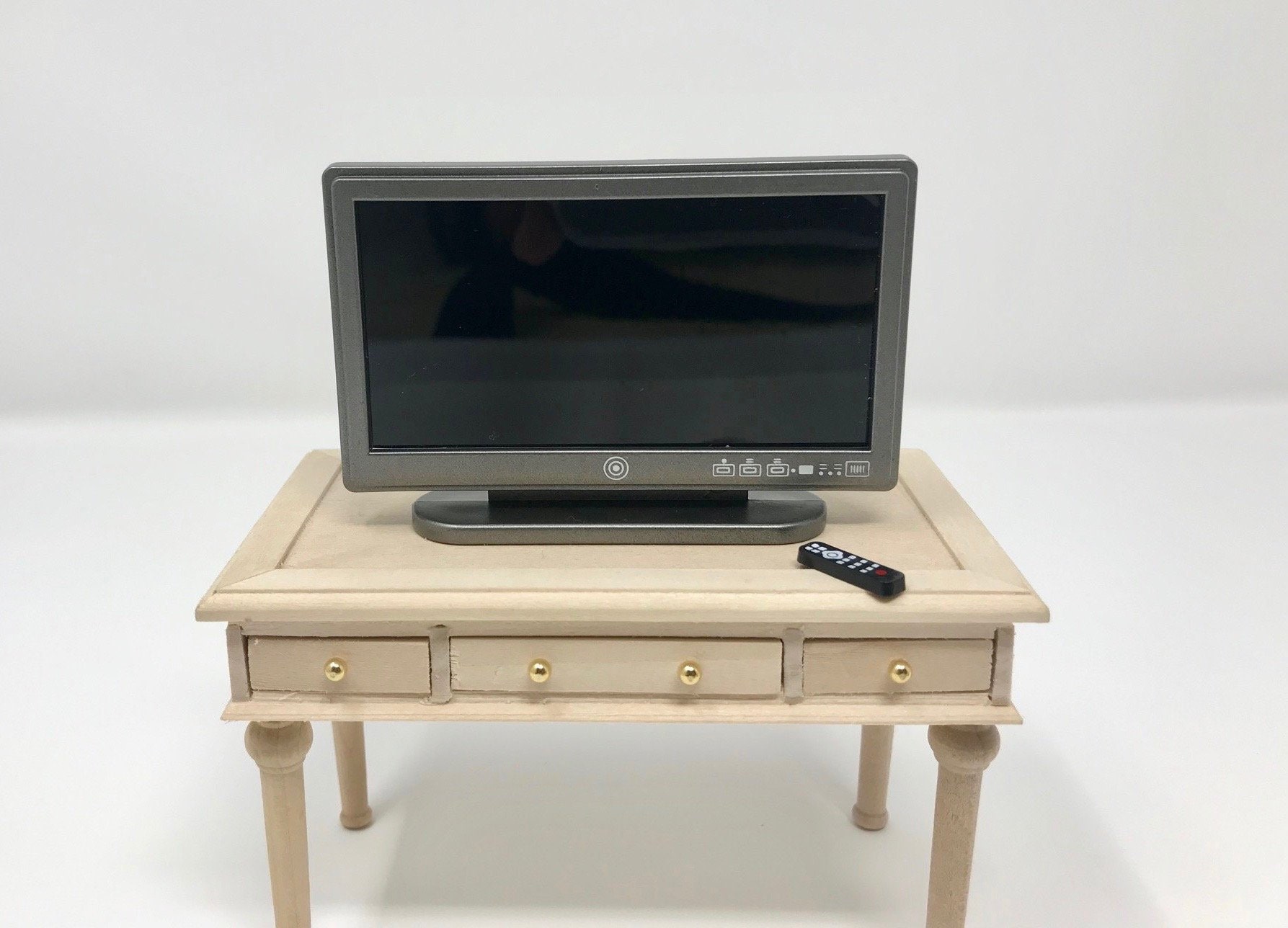 Dollhouse Miniature TV Flat Screen Plasma Widescreen Television With ...