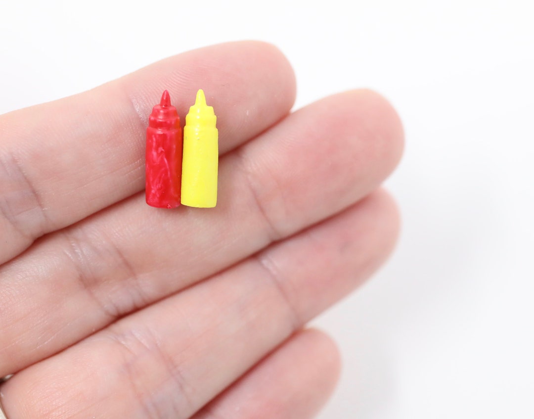 Dollhouse Miniature Ketchup Mustard Miniature Food Dollhouse Kitchen ...