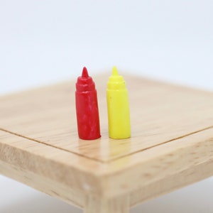 Dollhouse Miniature Ketchup Mustard Miniature Food Dollhouse Kitchen ...