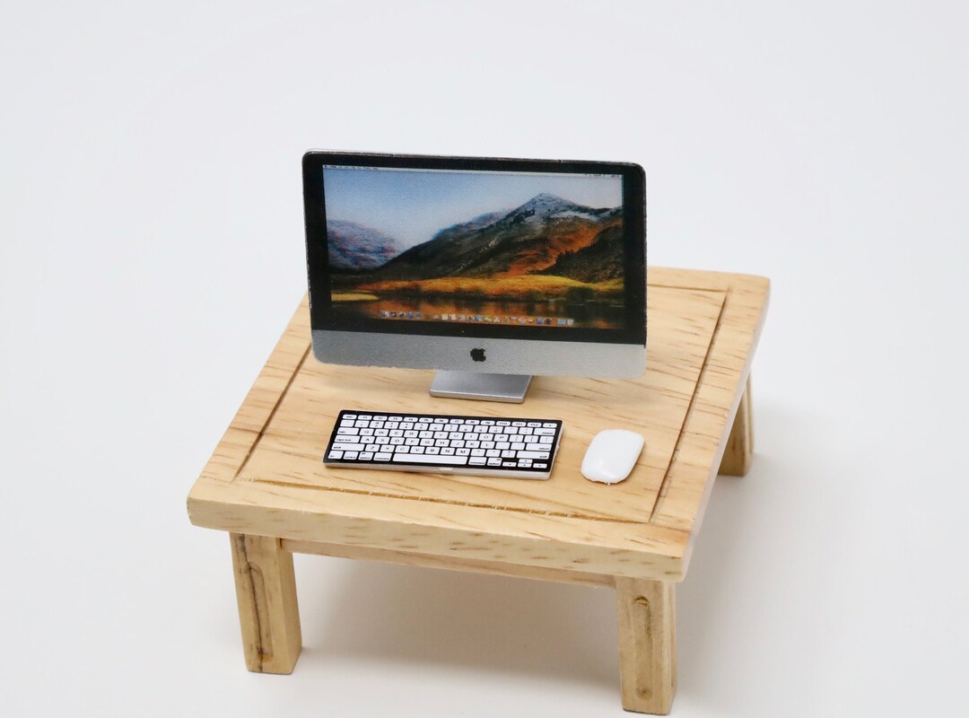 Dollhouse Miniature Computer Mini Desktop Mini Laptop Dollhouse ...