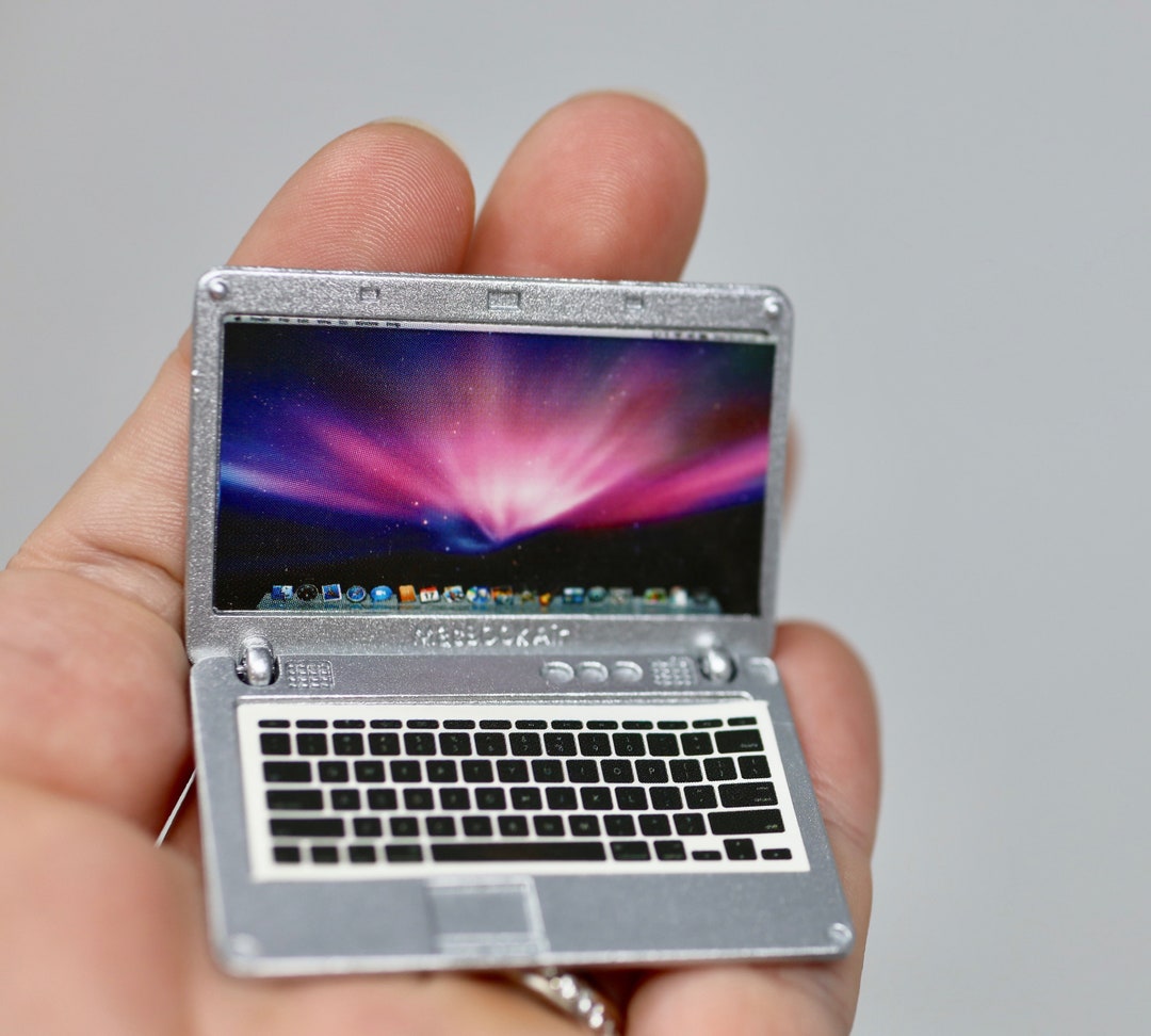 Dollhouse Miniature Laptop Dollhouse Computer Laptop 1:12 Scale ...