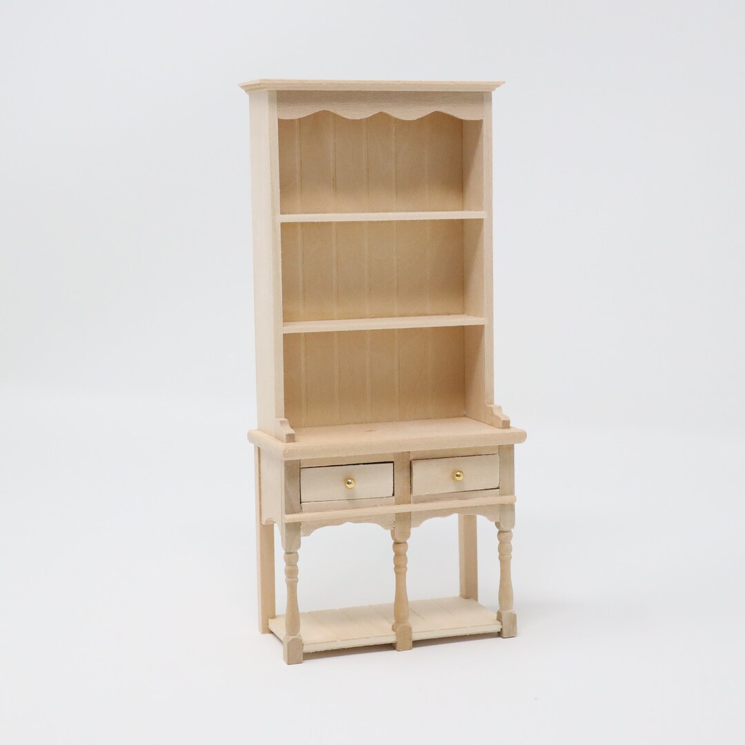 Dollhouse Miniature Unfinished Cupboard Miniature Hutch Dollhouse ...