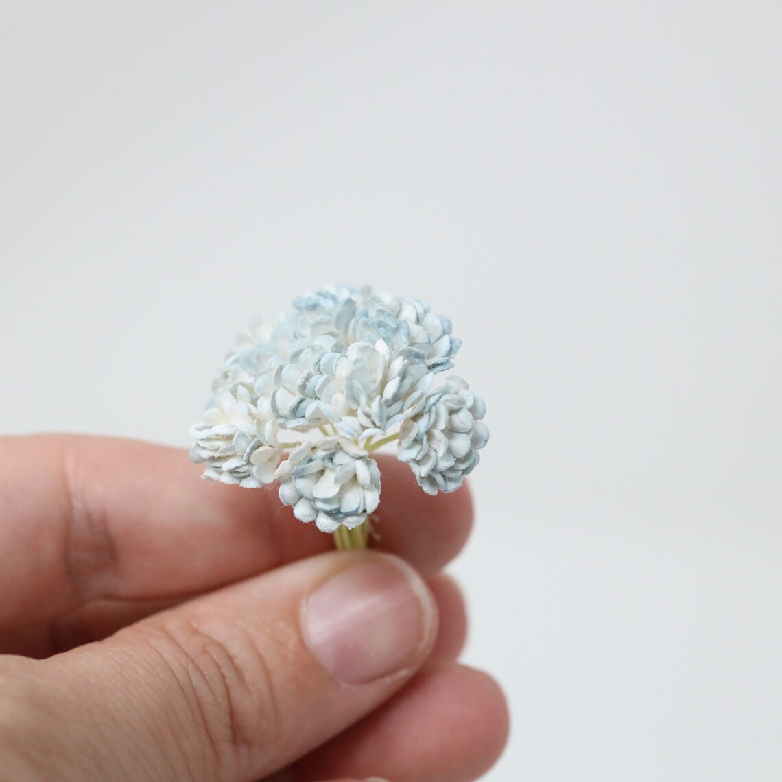 Dollhouse Miniature Flowers 10 Pieces Light Blue Mums Miniature Paper ...