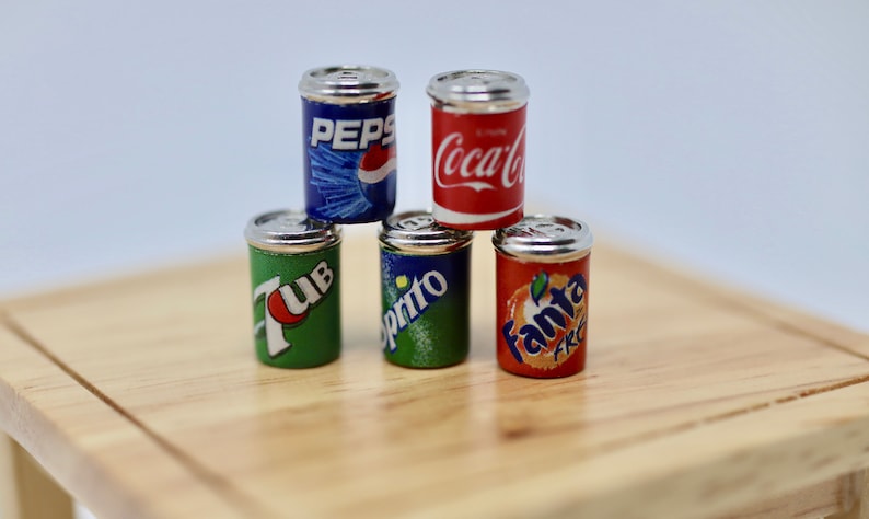 Dollhouse Miniature Soda Cans Mini Soda Pop Dollhouse Cans | Etsy